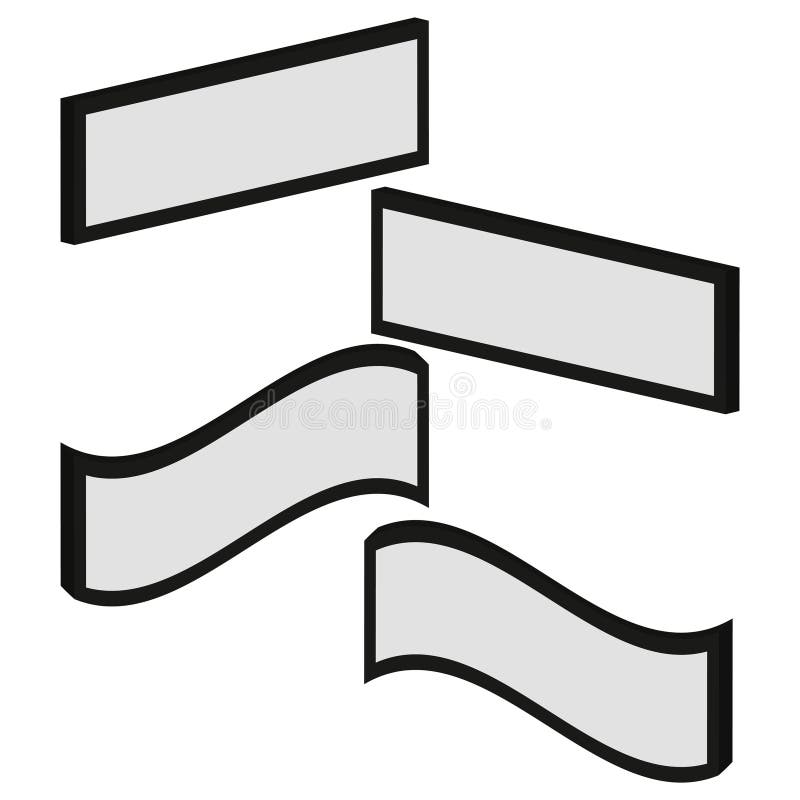 Geometric Banner Set. Abstract Wavy Shapes. Vector 3D Elements. Blank ...