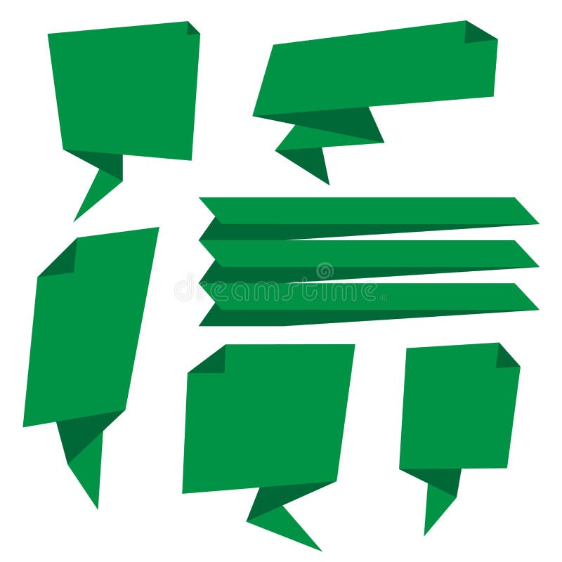 Geometric Banner, Sticker, Word Box Set, Yellow Vector Illustration ...