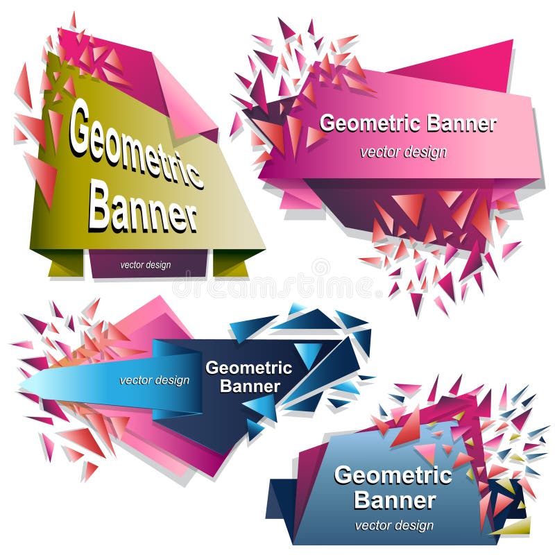 Geometric Banners Collection Stock Vector - Illustration of colorful ...