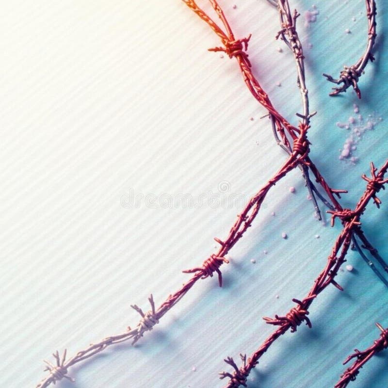 Geometric Barbed Wire Square, Clean White Backdrop , Square Frame ...