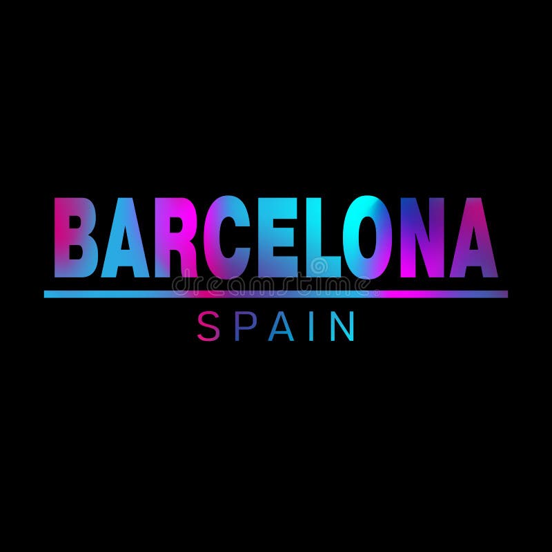 Geometric Barcelona City Vector Design Neon Color Illustration Stock ...