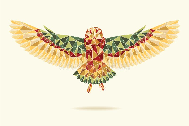 Geometric Barn Owl Flying Abstract Colour Stock Vector - Illustration ...