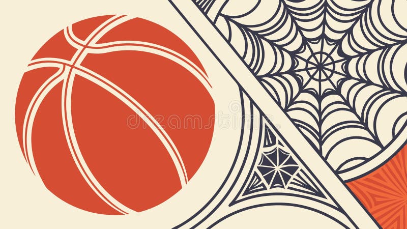 Geometric Basketball Design with Intricate Web and Eiffel Tower Motif ...