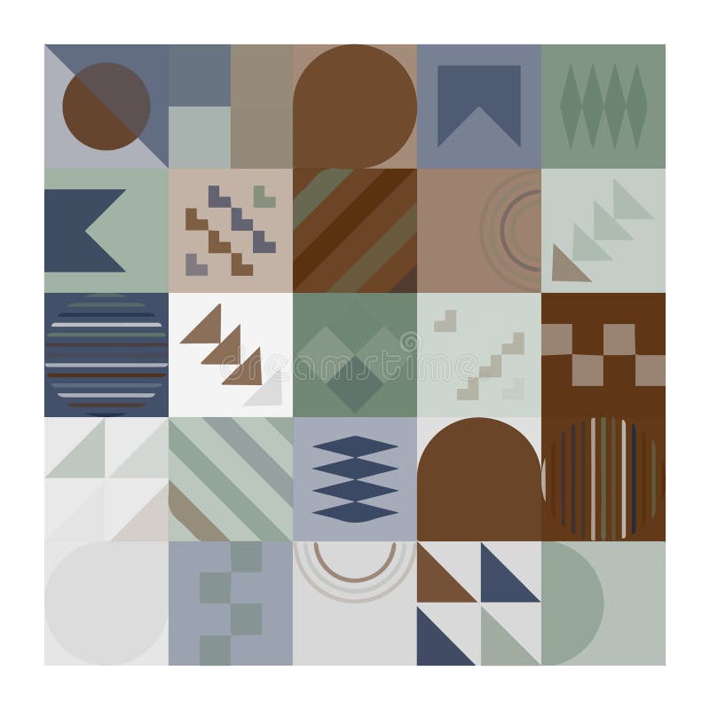 Geometric Bauhaus Pattern Design. Stock Vector - Illustration of font ...