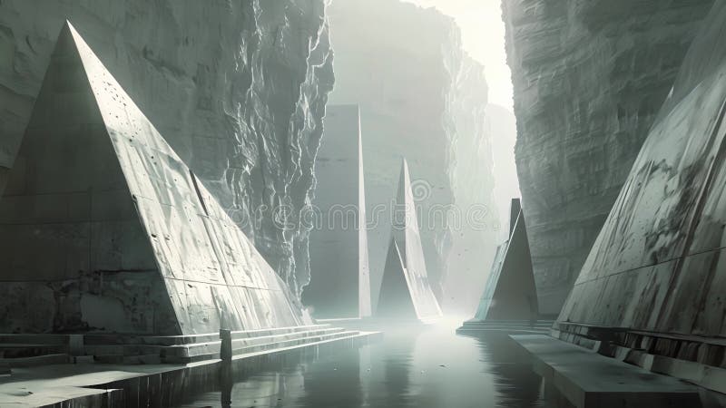 A Geometric Bay with Towering Cliffs on Either Side Creating a Striking ...