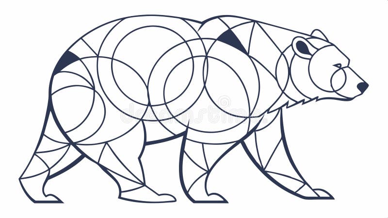 Geometric Bear Outline, Modern Abstract Animal Vector Design Generative ...