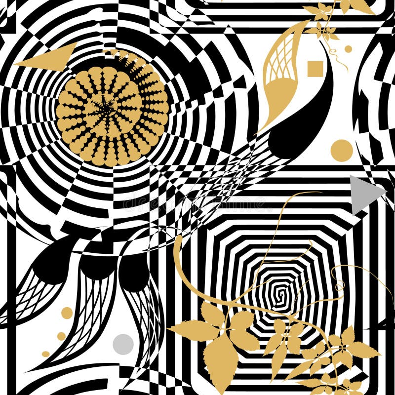 Geometric Beautiful Seamless Fabric Pattern with Optical Illusion ...