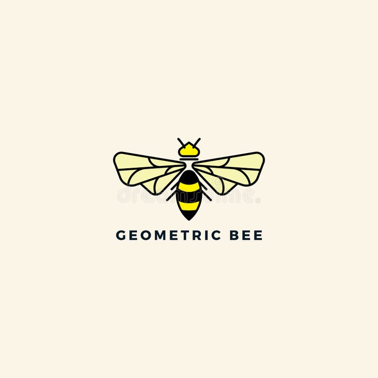 Abstract Geometric Bee Simple and Modern Logo Design Vector Inspiration ...