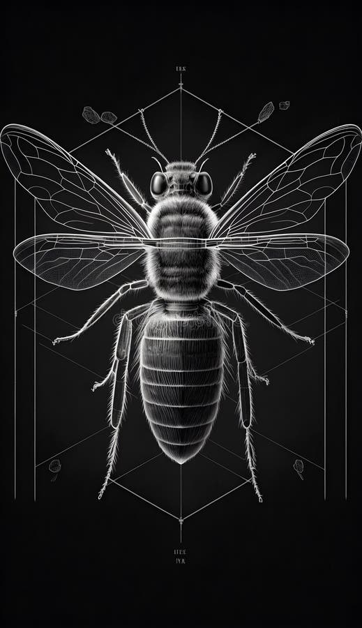 Geometric Bee Artwork stock illustration. Illustration of abstract ...