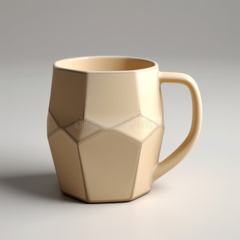 Geometric Beige Coffee Mug - Hard Surface Modeling - Realistic Forms ...