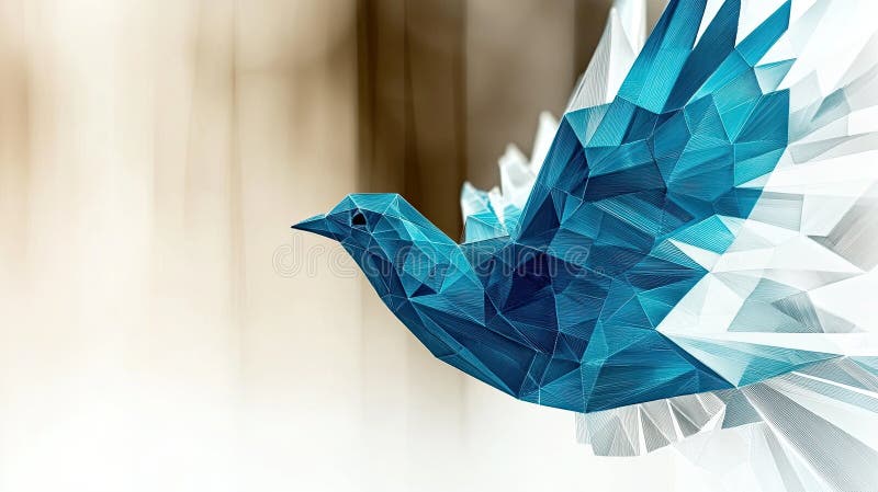 Geometric Bird Design Symbolizes Freedom with Elegant Triangular Forms ...