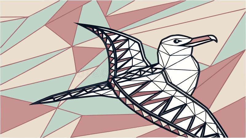 Geometric Bird in Flight with Abstract Patterns, Vector Design ...