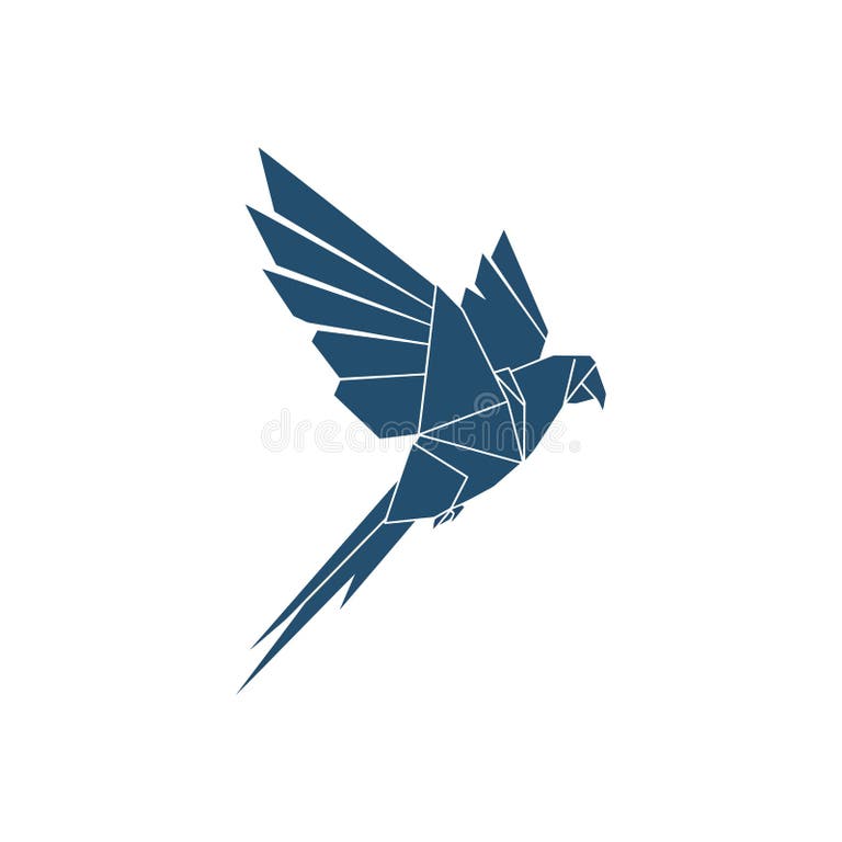 Geometric Bird in Flight with Angular Wings and Tail Minimal Flat ...