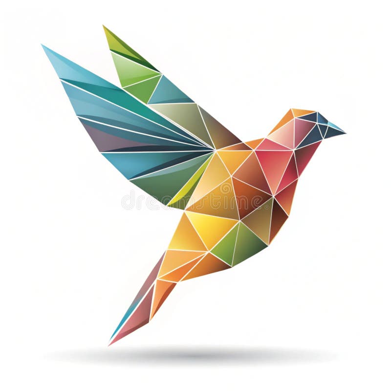 Geometric Bird Icon Symbolizing Freedom Stock Illustration ...