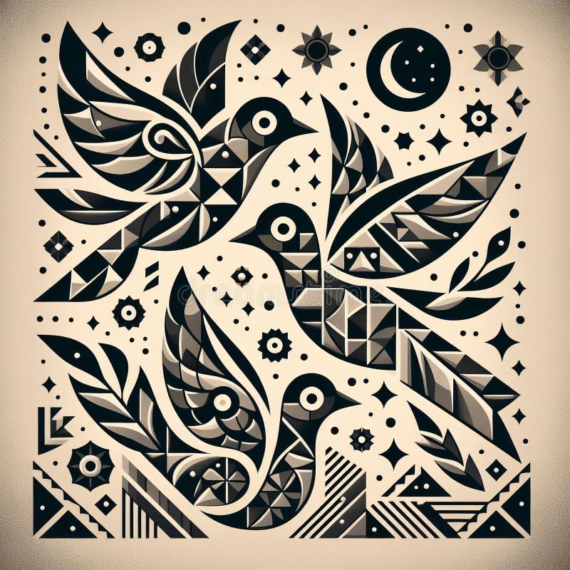 Geometric Birds Birds Formed Using Simple Geometric Shapes Stock ...