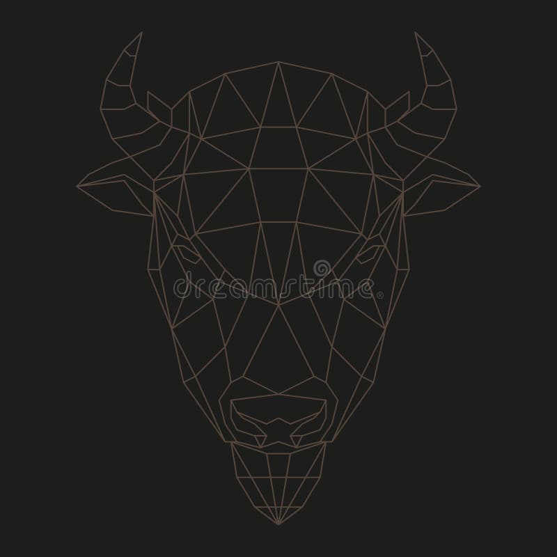 Geometric buffalo head stock vector. Illustration of nature - 69904964