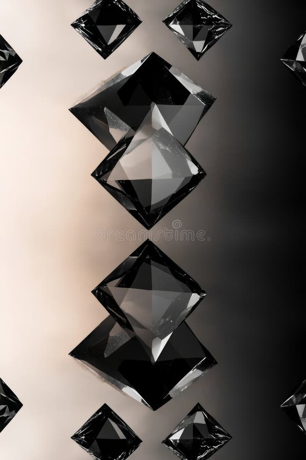 Geometric Black Diamonds Pattern with Reflective Surfaces and Gradient ...
