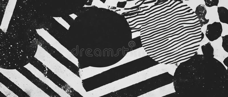 Geometric Black Ink Patterns Create Dynamic Texture Against White ...