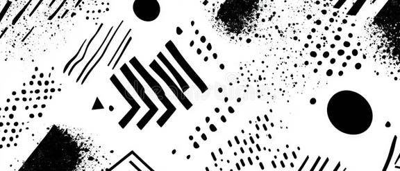 Geometric Black Ink Patterns Create Intricate Designs on a White ...