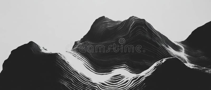 Geometric Black Ink Patterns Create Sharp Contrasts Against a White ...