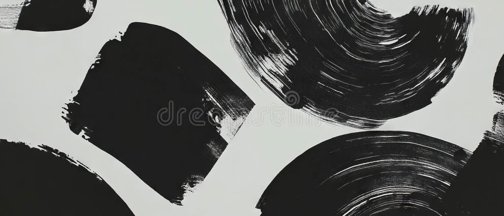 Geometric Black Ink Patterns on a Smooth White Background Showcasing ...