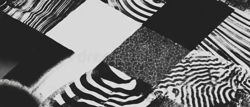 Geometric Black Ink Patterns on a Textured White Background Showcasing ...