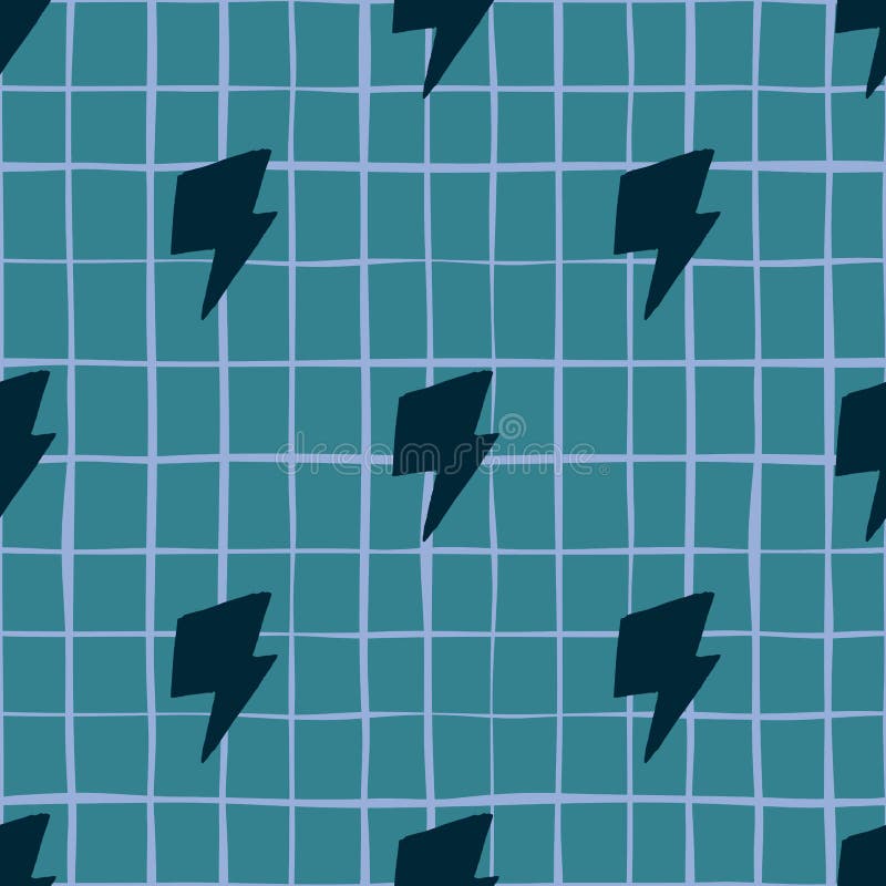 Geometric Lightning Doodle Pattern on Light Background. Modern Zigzag ...
