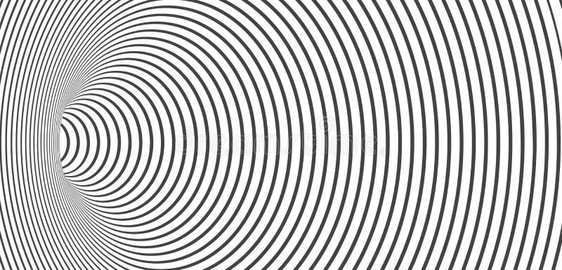Geometric Black and White Abstract Hypnotic Worm-Hole Tunnel. Optical ...