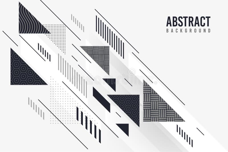 Geometric Black and White Background Stock Illustration - Illustration ...