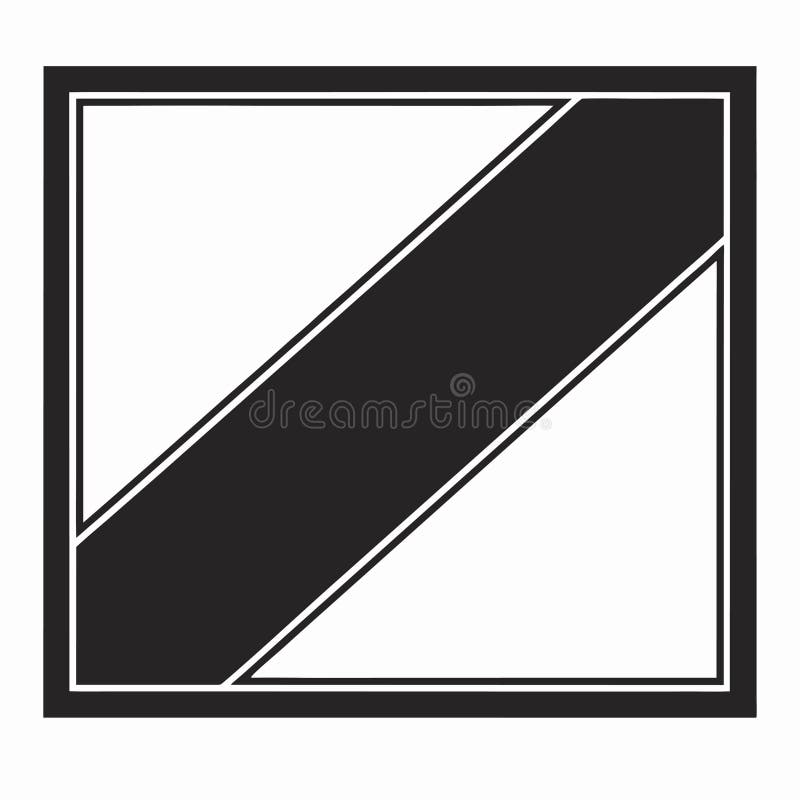 Geometric Black and White Design with Diagonal Stripe Inside a Square ...