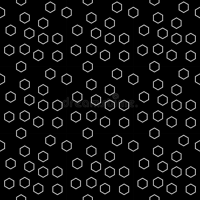 Geometric Black and White Hipster Fashion Random Hexagon Pattern Stock ...