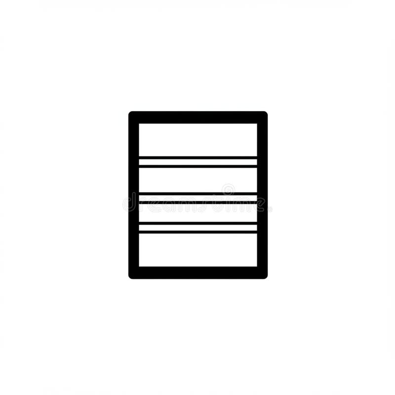 Geometric Black and White Icon Depicting a Rectangular Shape with ...