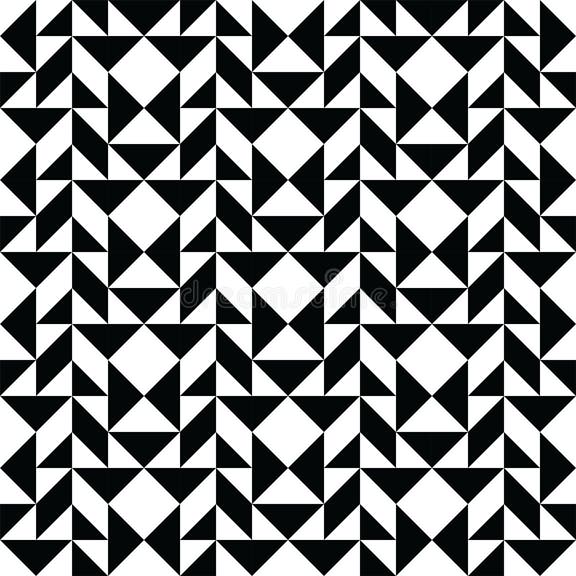 Geometric Black and White Pattern Composed of Repeated Triangles ...