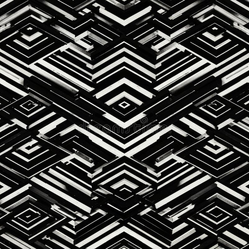 Geometric Black and White Pattern Featuring Repeating Diamond Shapes ...