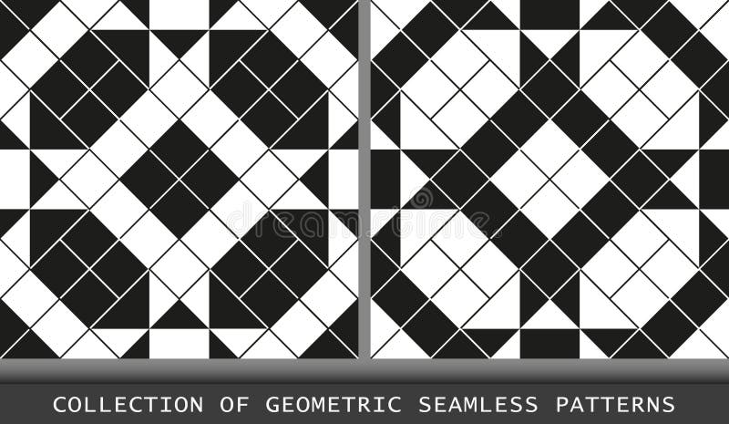 Geometric Black and White Seamless Patterns with Diagonal Lines, Tiles ...