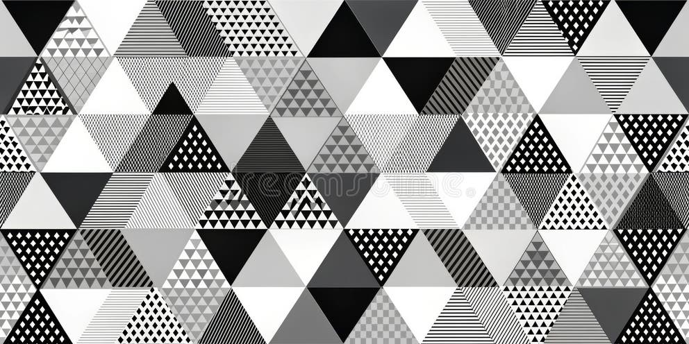 Geometric Black and White Triangle Pattern a Modern Abstract Design ...