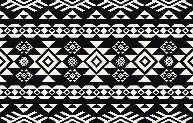 Geometric Black and White Tribal Aztec Pattern Design Textile Seamless ...