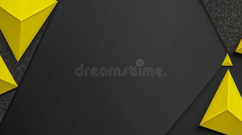 Geometric Black and Yellow Triangular Design Background Stock ...