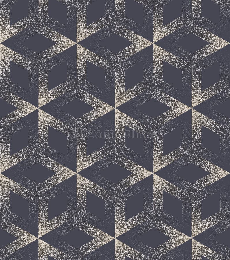 Geometric Block Grid Stipple Seamless Pattern Vector Trendy Abstract ...