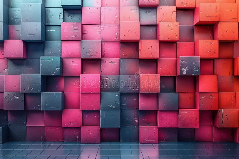 Geometric Blocks in 3D Render: Abstract Background Design Stock ...