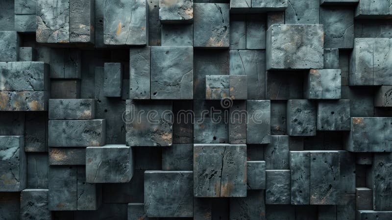 Geometric Blocks on Dark Background - Abstract 3D Render Design Stock ...