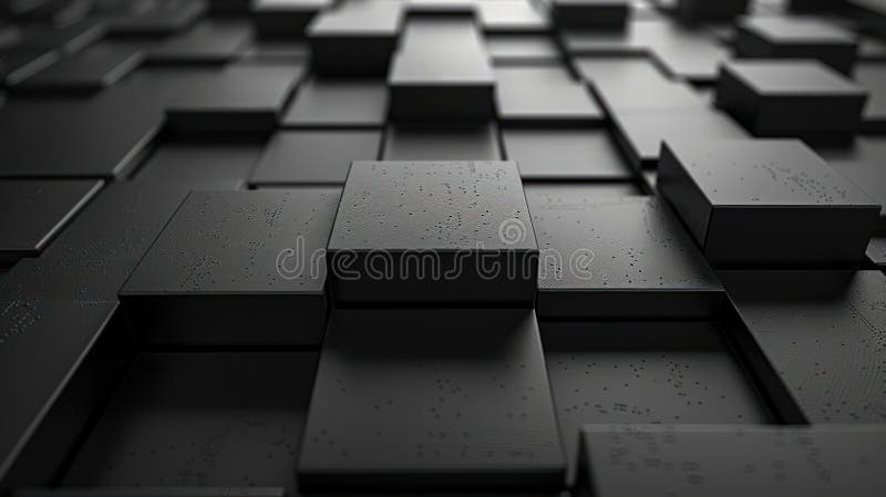 Geometric Blocks on Dark Background - 3D Render Abstract Design Stock ...