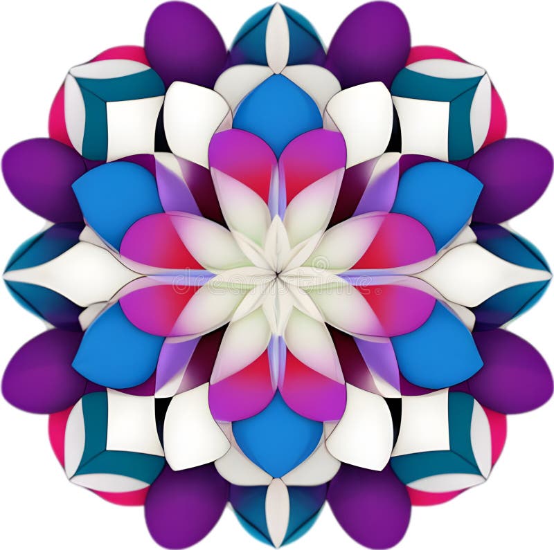 A Vibrant Flower Constructed from Overlapping Geometric Shapes. Stock ...