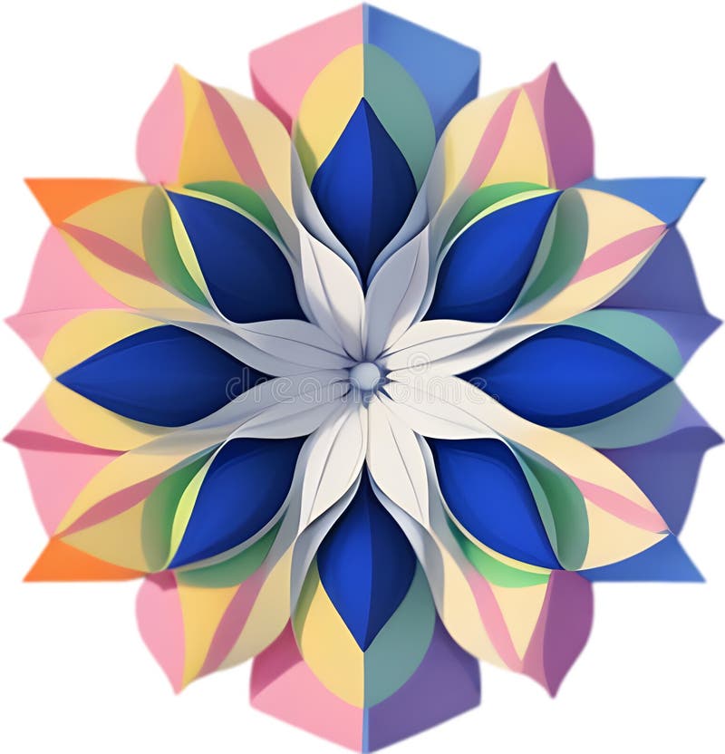 A Vibrant Flower Constructed from Overlapping Geometric Shapes. Stock ...