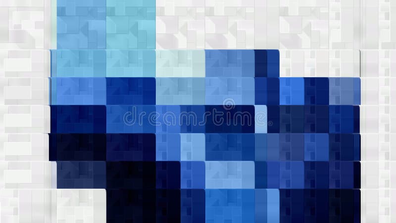 Geometric Blue Abstract Pixel Art. Pixelated 3D Digital Illustration ...