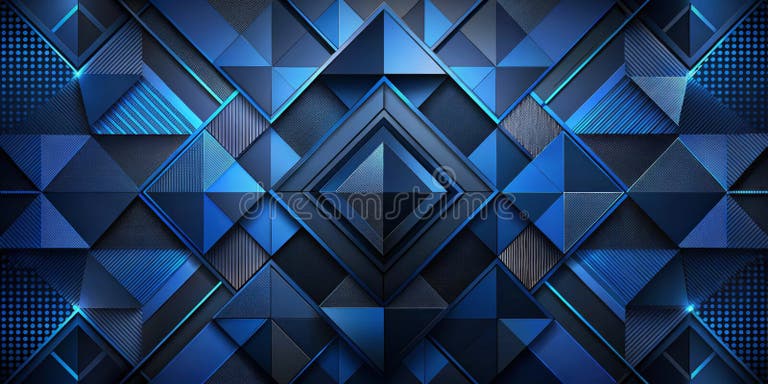 Geometric Blue Abyss Triangles, Lines, Depth Stock Illustration ...