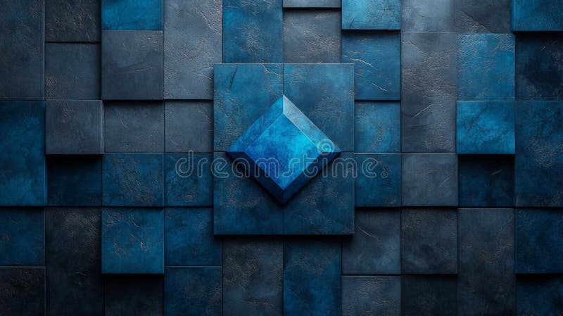 Geometric Blue Diamond Pattern Stock Illustration - Illustration of ...