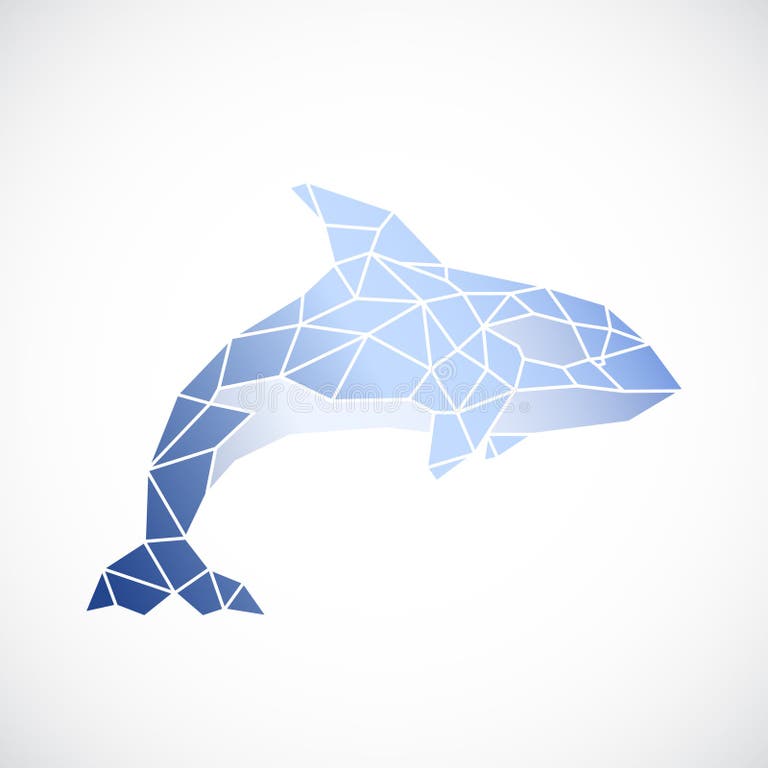 Geometric Blue Dolphin Leaping, Created Stock Vector - Illustration of ...