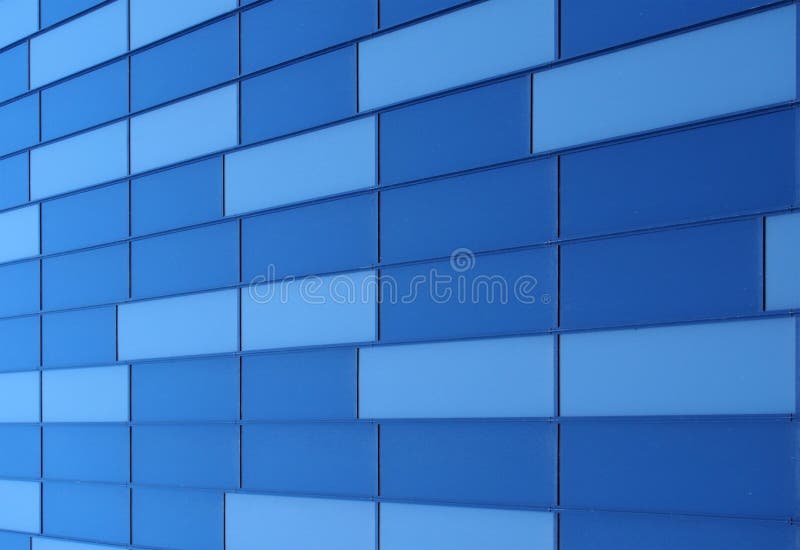Geometric Blue Metallic Cladding Modern Facade in Perspective View ...
