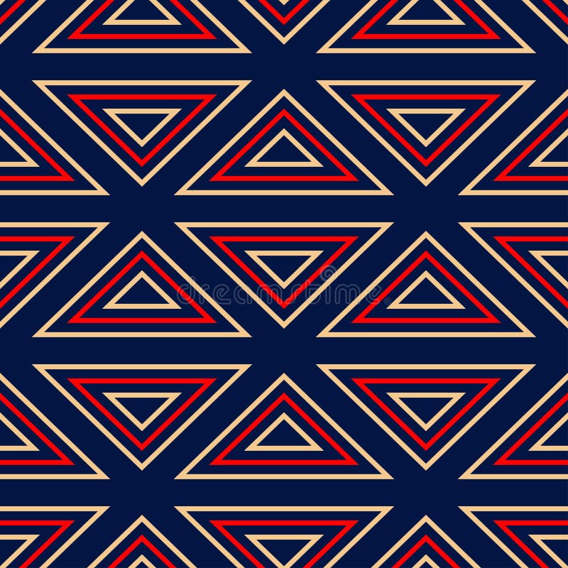 Geometric Blue Seamless Background. Colored Red and Beige Pattern Stock ...